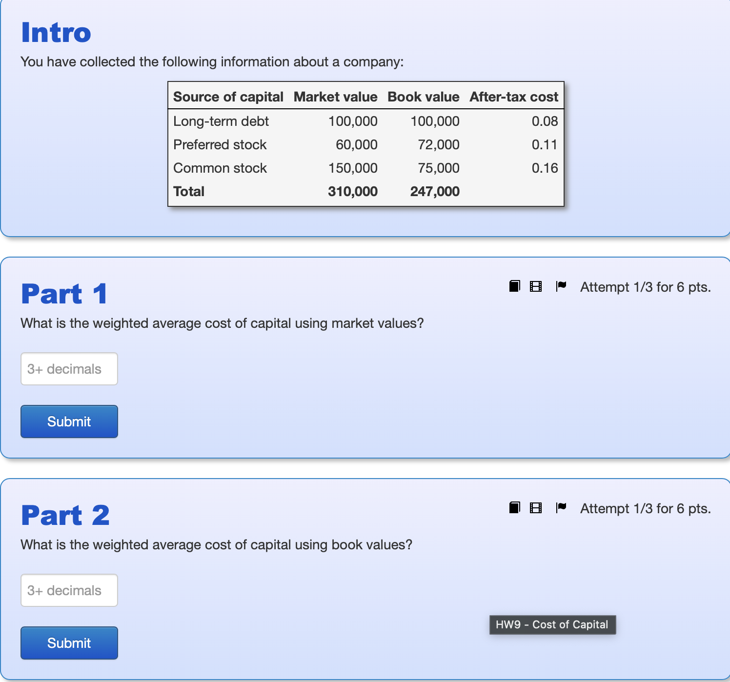 Solved IntroYou have collected the following information | Chegg.com