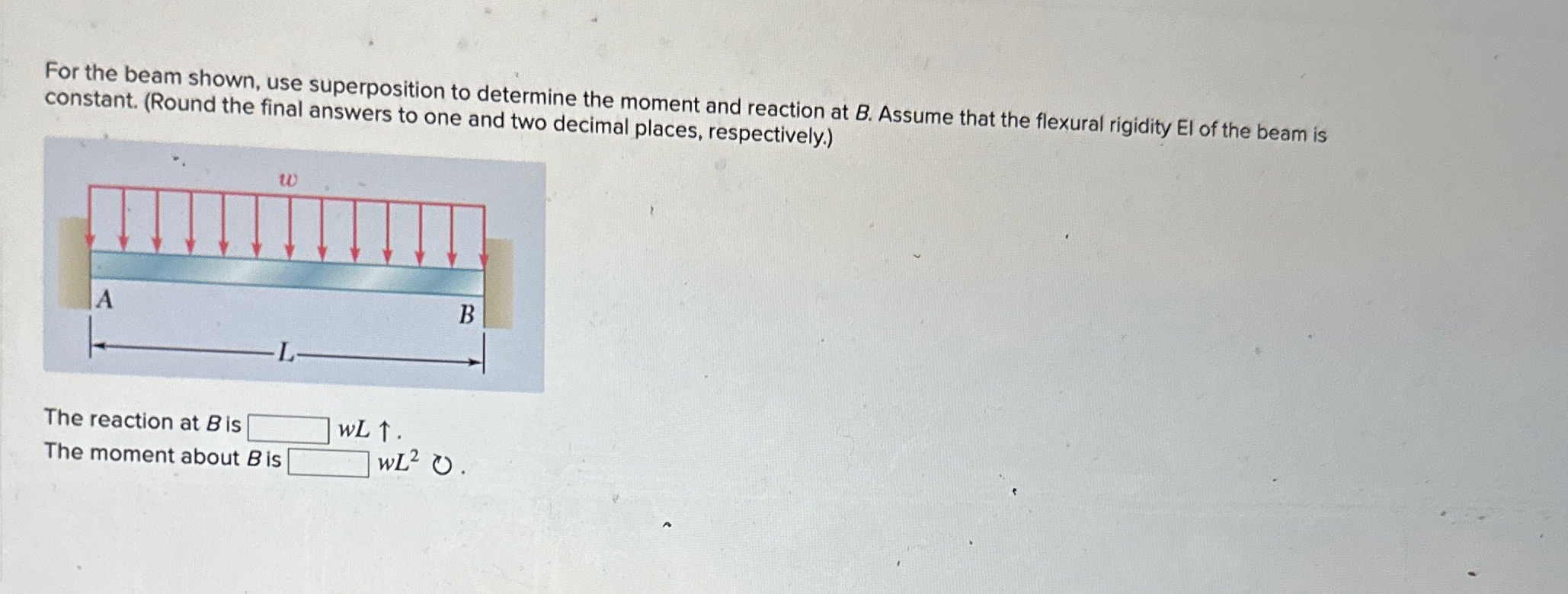 Solved For the beam shown, use superposition to determine | Chegg.com