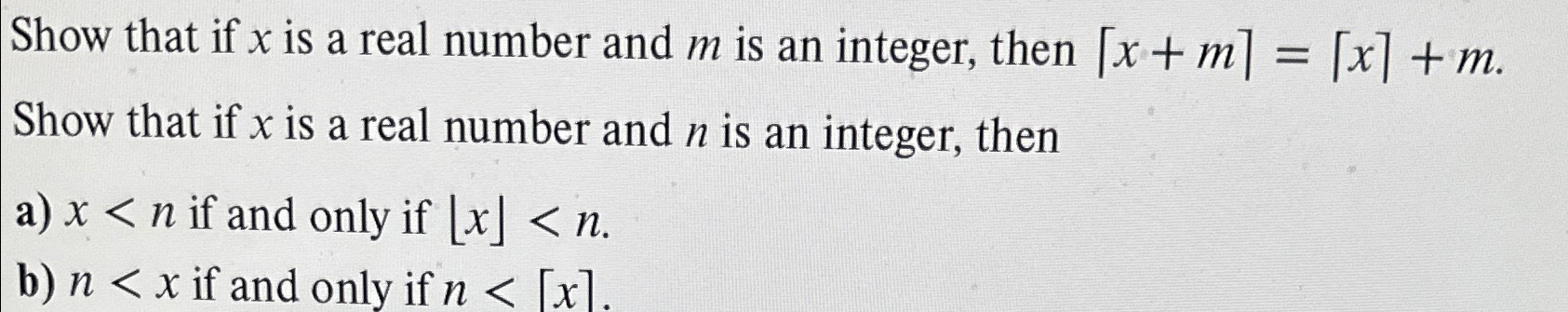 Solved Show that if x ﻿is a real number and m ﻿is an | Chegg.com