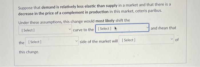 Solved Suppose that demand is relatively less elastic than | Chegg.com