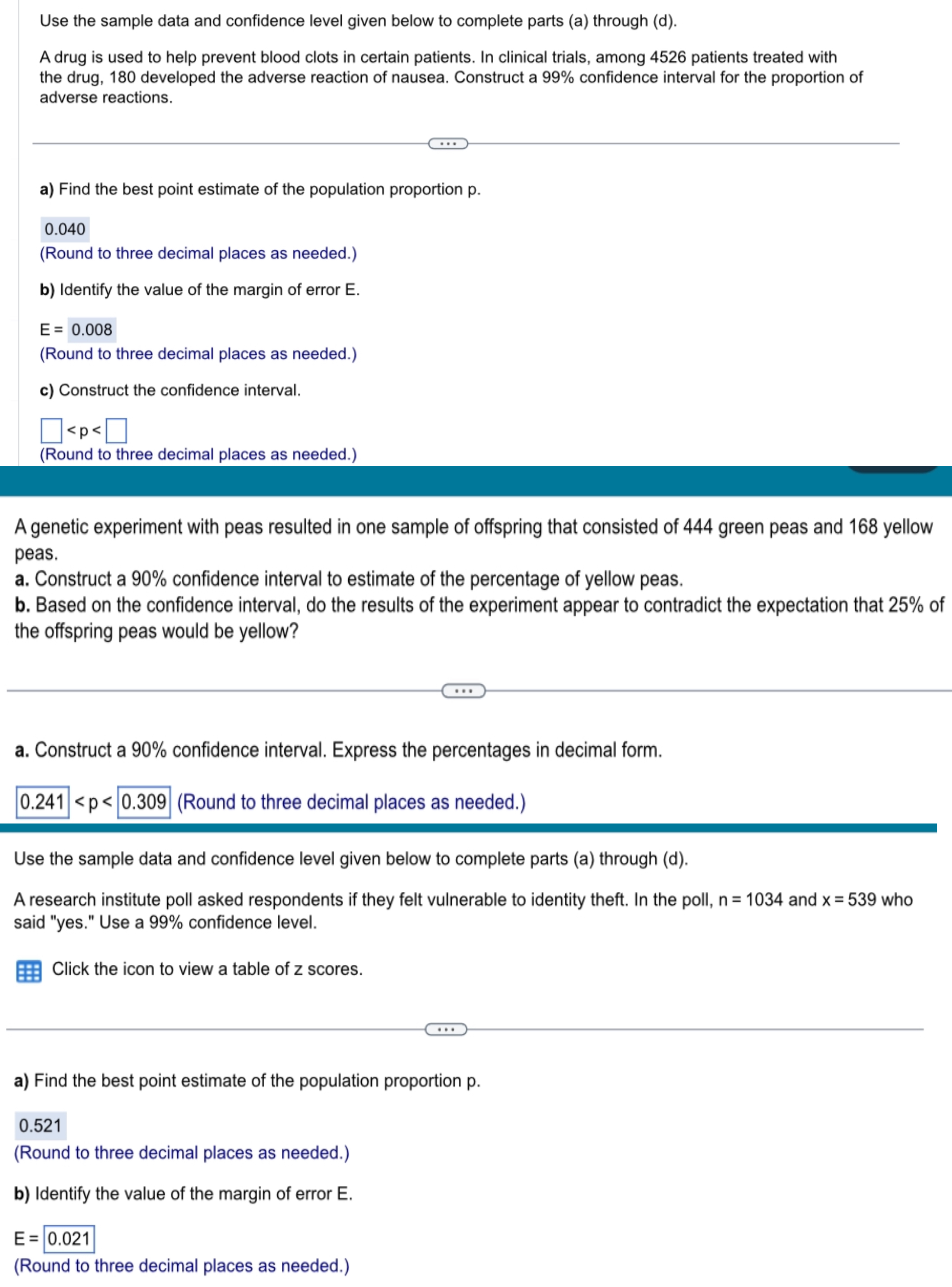 Solved Use the sample data and confidence level given below | Chegg.com