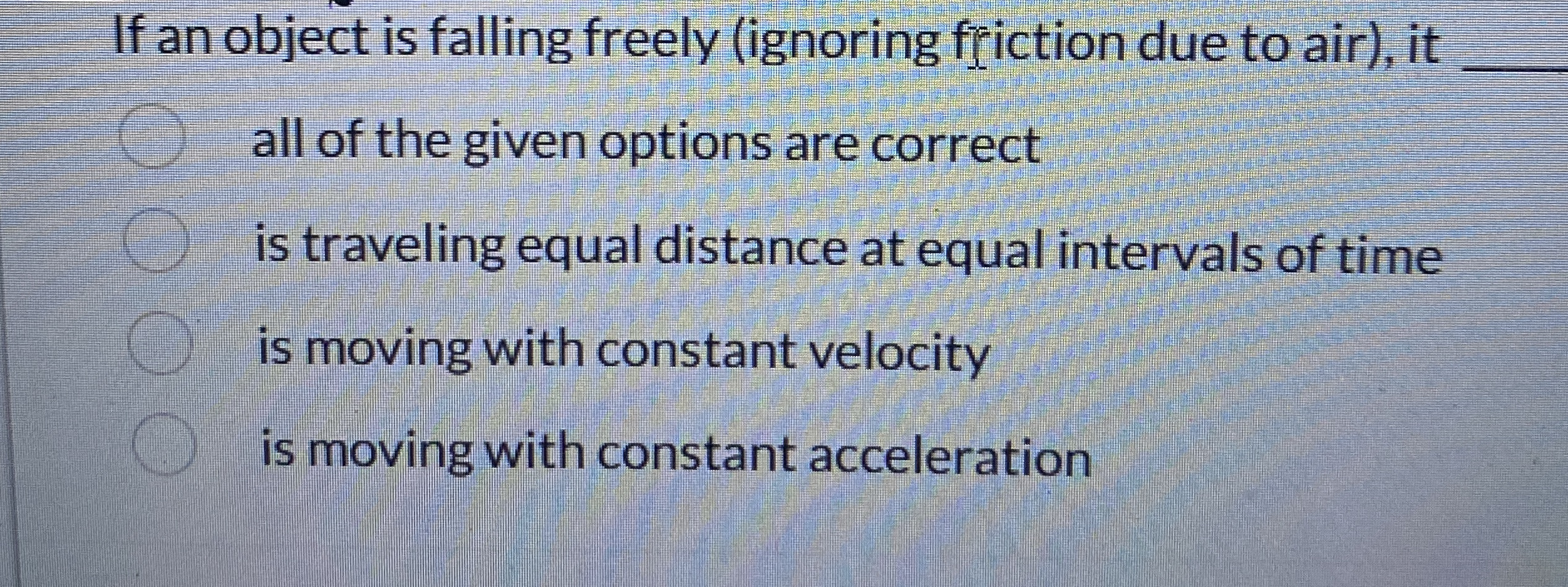 Solved If an object is falling freely (ignoring friction due | Chegg.com