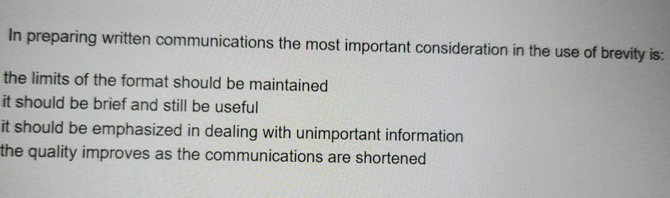 Solved In preparing written communications the most | Chegg.com