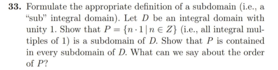 Solved Formulate the appropriate definition of a subdomain | Chegg.com