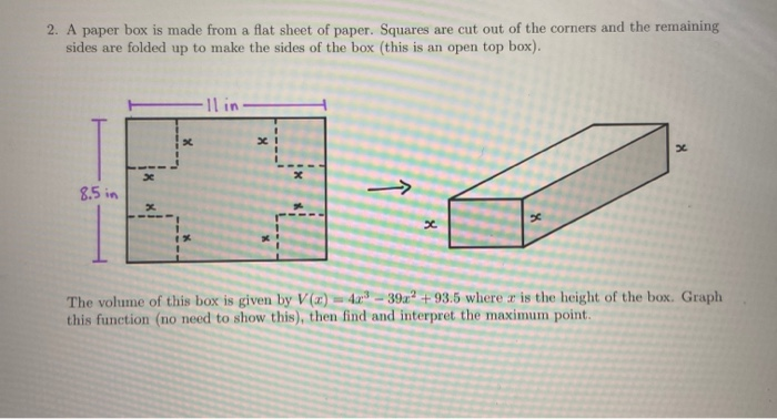 Solved 2. A paper box is made from a flat sheet of paper. | Chegg.com