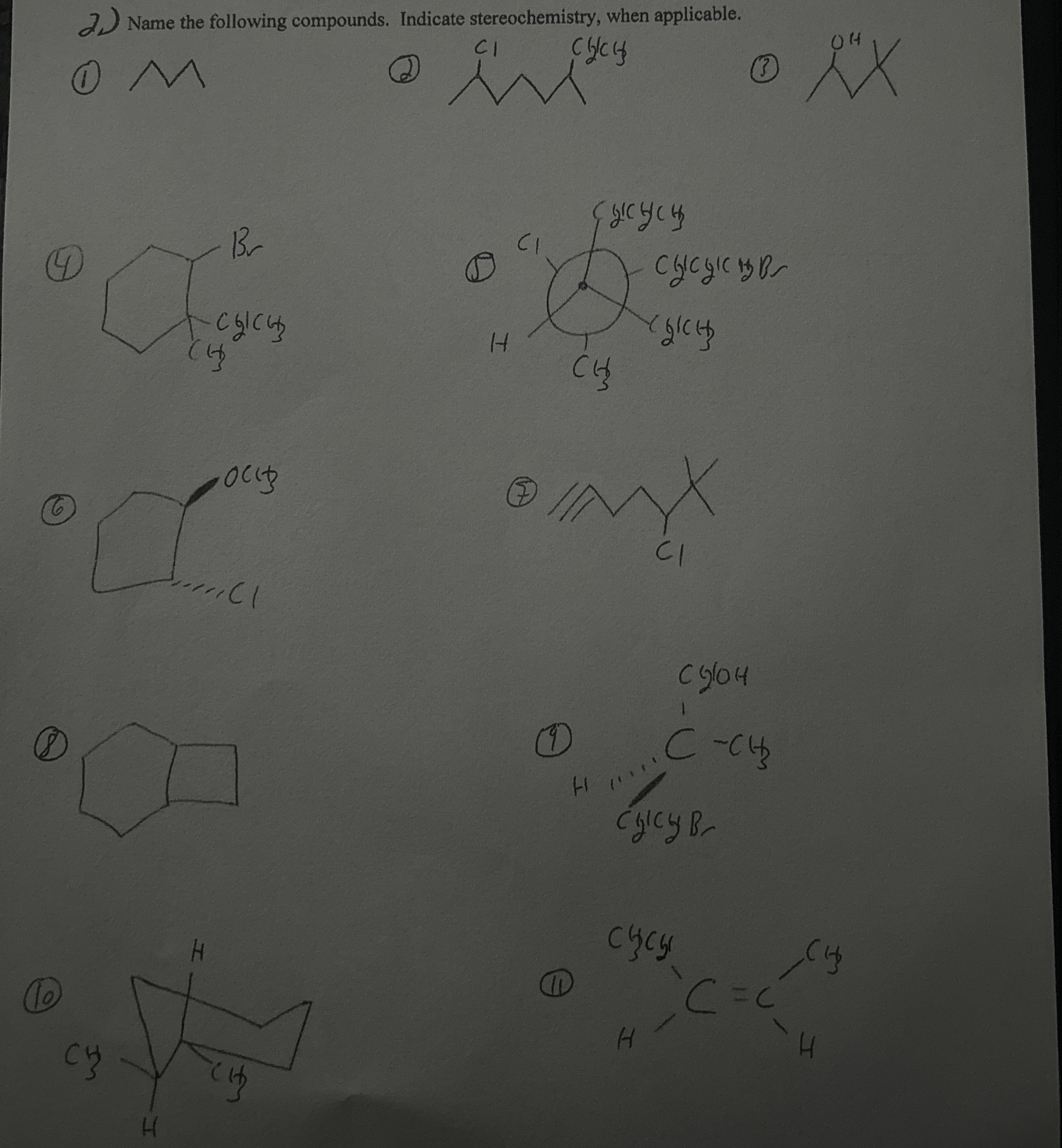 Solved by an EXPERT Name the following compounds. Indicate | Chegg.com
