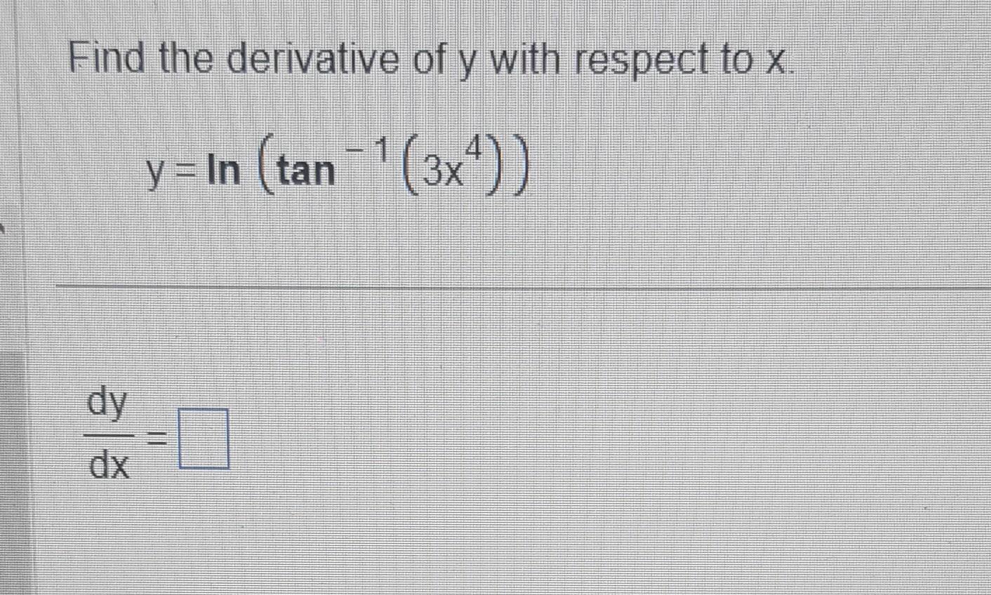 Solved Find the derivative of y with respect to x | Chegg.com