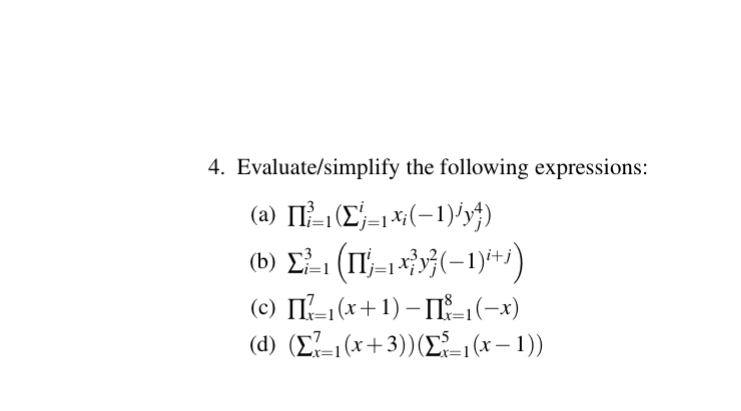 Solved Evaluate/simplify the following | Chegg.com