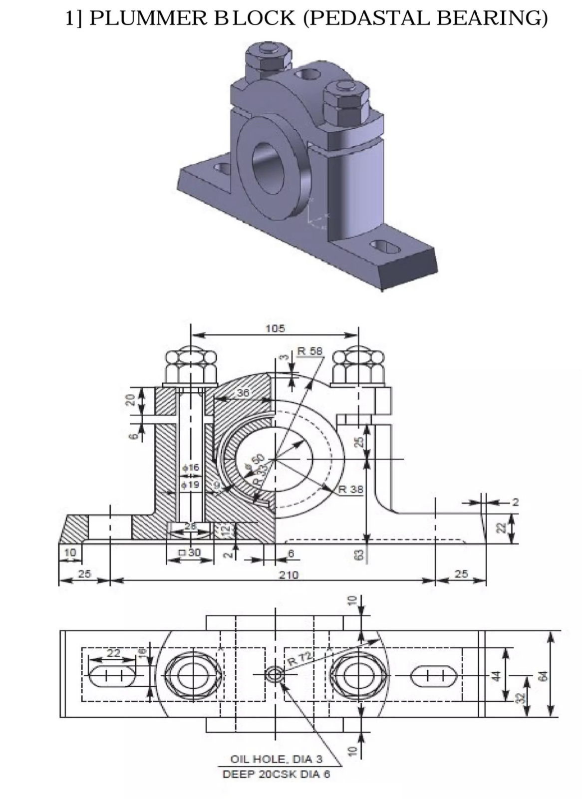Solved Que1] ﻿PLUMMER B LOCK (PEDASTAL BEARING)stion 1:For | Chegg.com