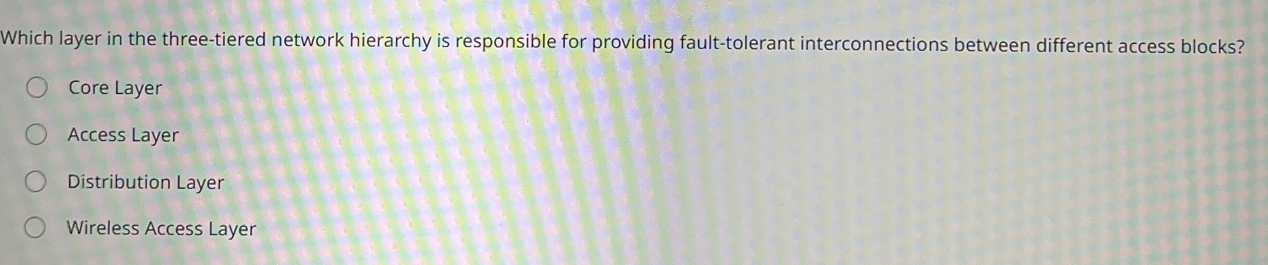 Solved Which layer in the three-tiered network hierarchy is | Chegg.com
