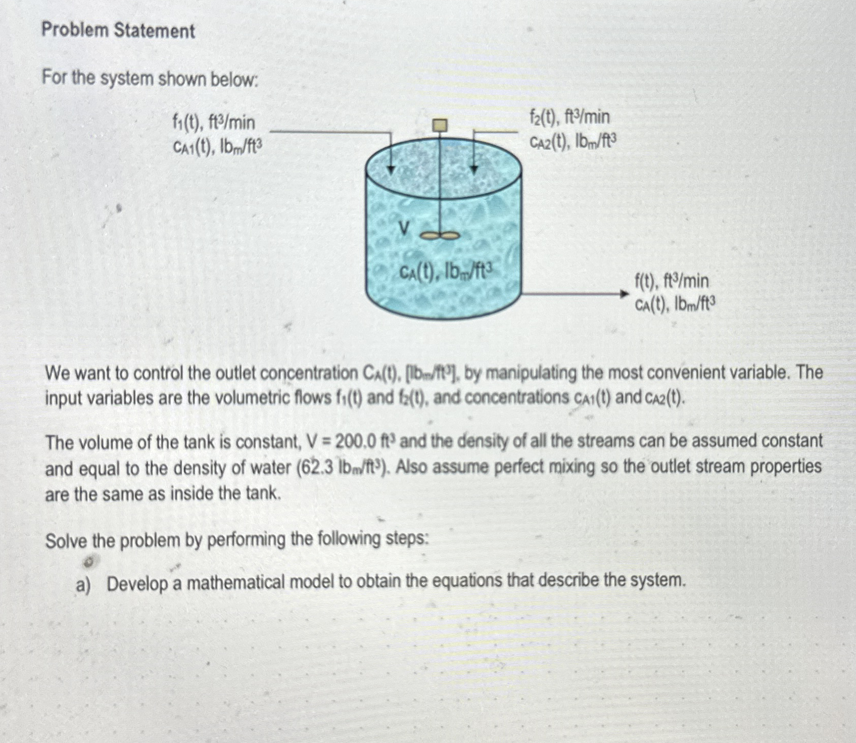 Solved Problem StatementFor the system shown | Chegg.com