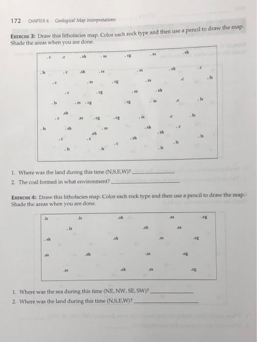 Solved 172 CHAPTER 6 Geological Map Interpretations EXERCISE | Chegg.com