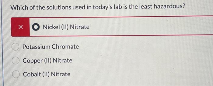 Solved Which of the solutions used in today's lab is the | Chegg.com