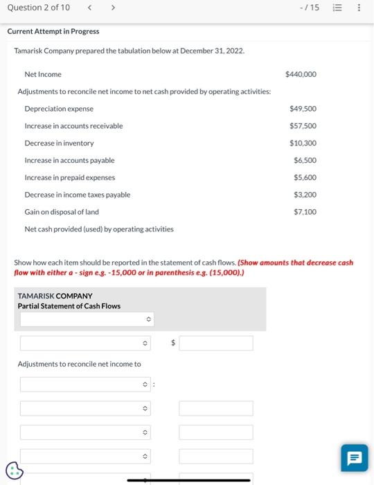 Solved Show how each item should be reported in the | Chegg.com