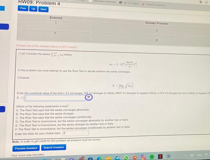 Solved HW09: Problem 4 Application Summary TS a le Framed | Chegg.com