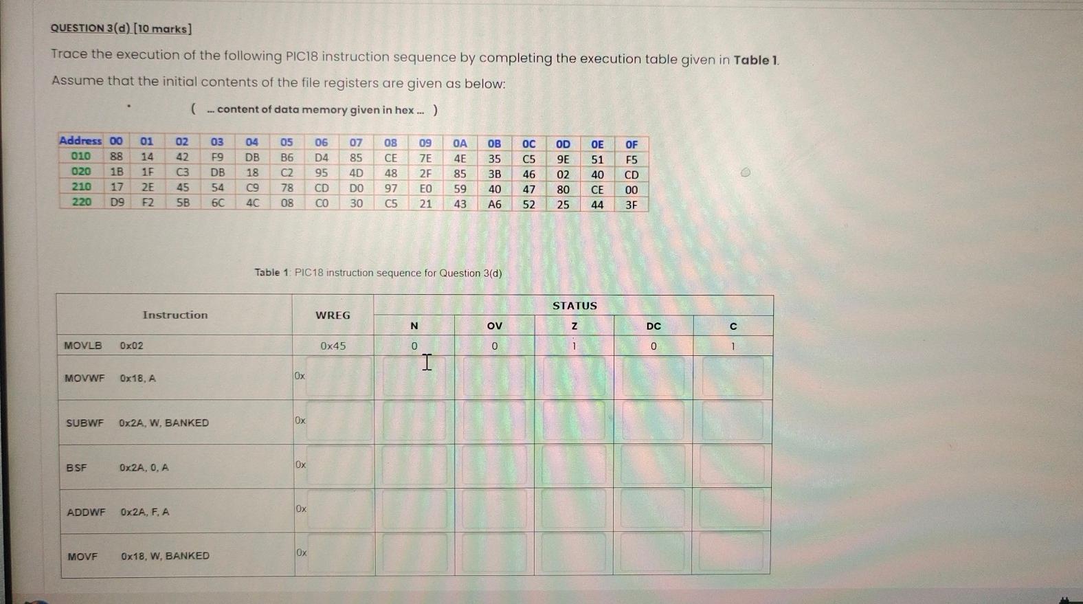Solved QUESTION 3(a) [10 marks] Trace the execution of the | Chegg.com