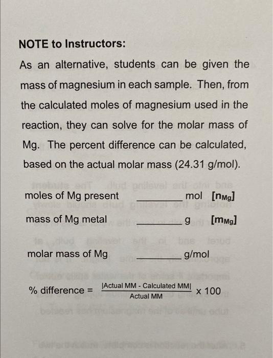 Solved NOTE to Instructors: As an alternative, students can | Chegg.com