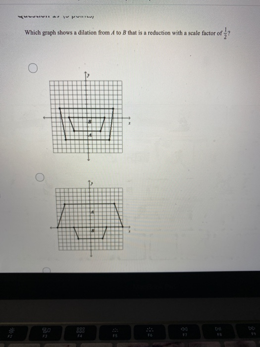 Solved TY Which graph shows a dilation from A to B that is a | Chegg.com