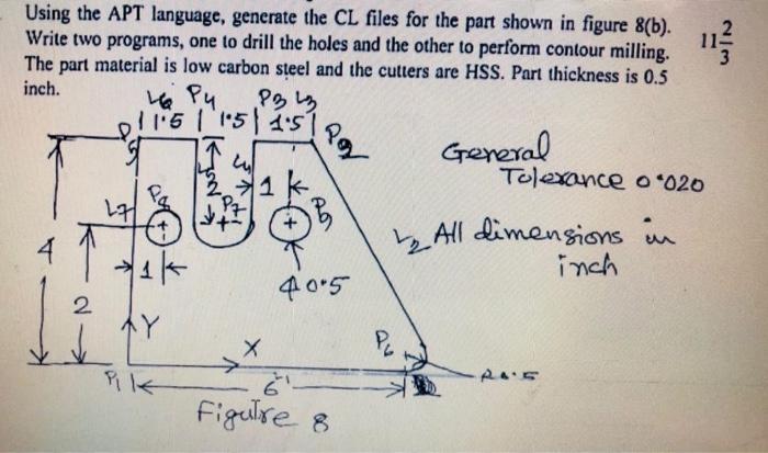 Solved Using the APT language, generate the CL files for the | Chegg.com