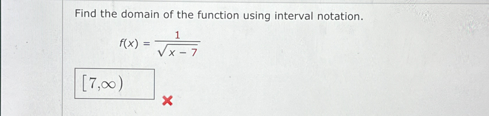 Solved Find the domain of the function using interval | Chegg.com