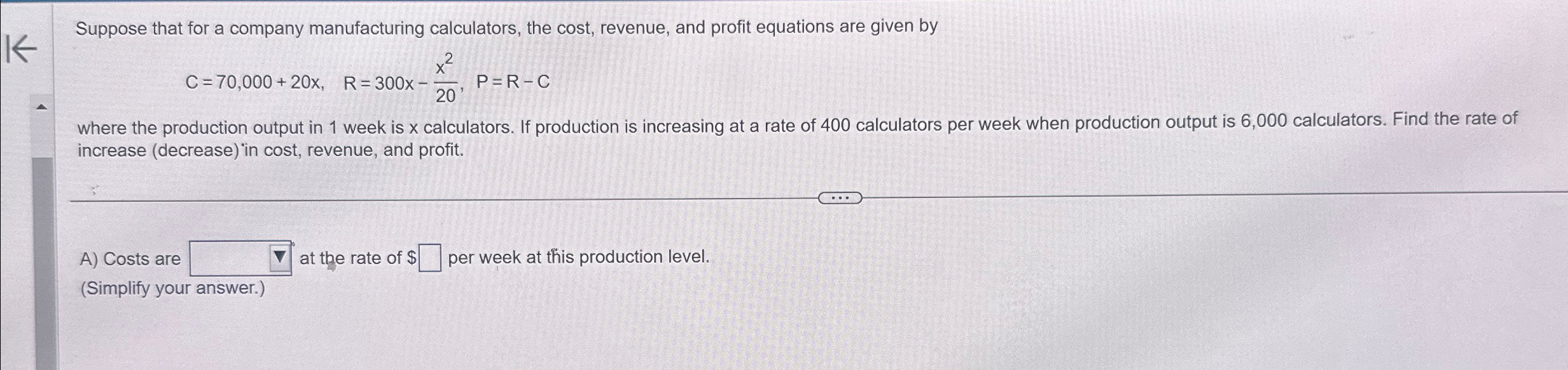 Solved Suppose that for a company manufacturing calculators, | Chegg.com
