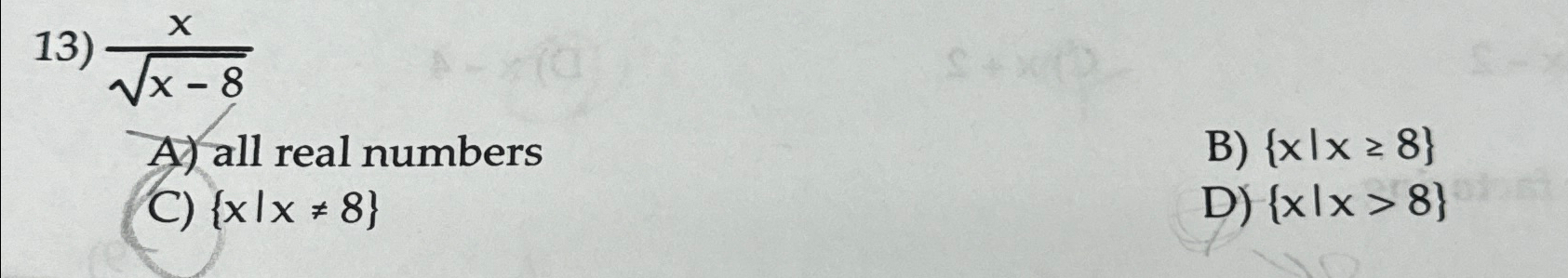 Solved xx-82A) ﻿all real | Chegg.com