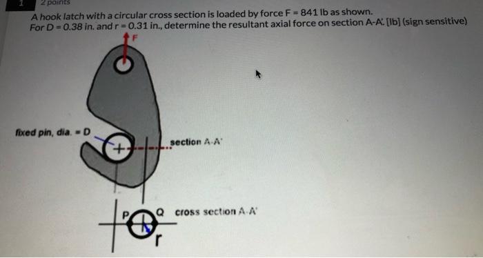 Solved 2 Points A Hook Latch With A Circular Cross Section