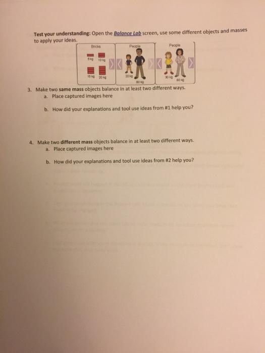 Test your understanding: Open the Balance Lab screen, | Chegg.com