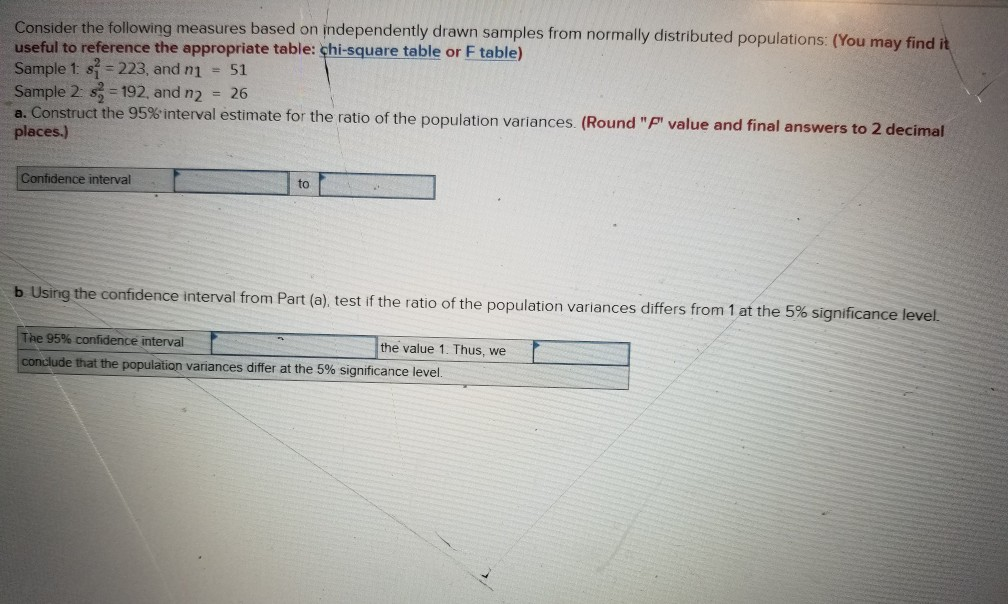 Solved Consider The Following Measures Based On