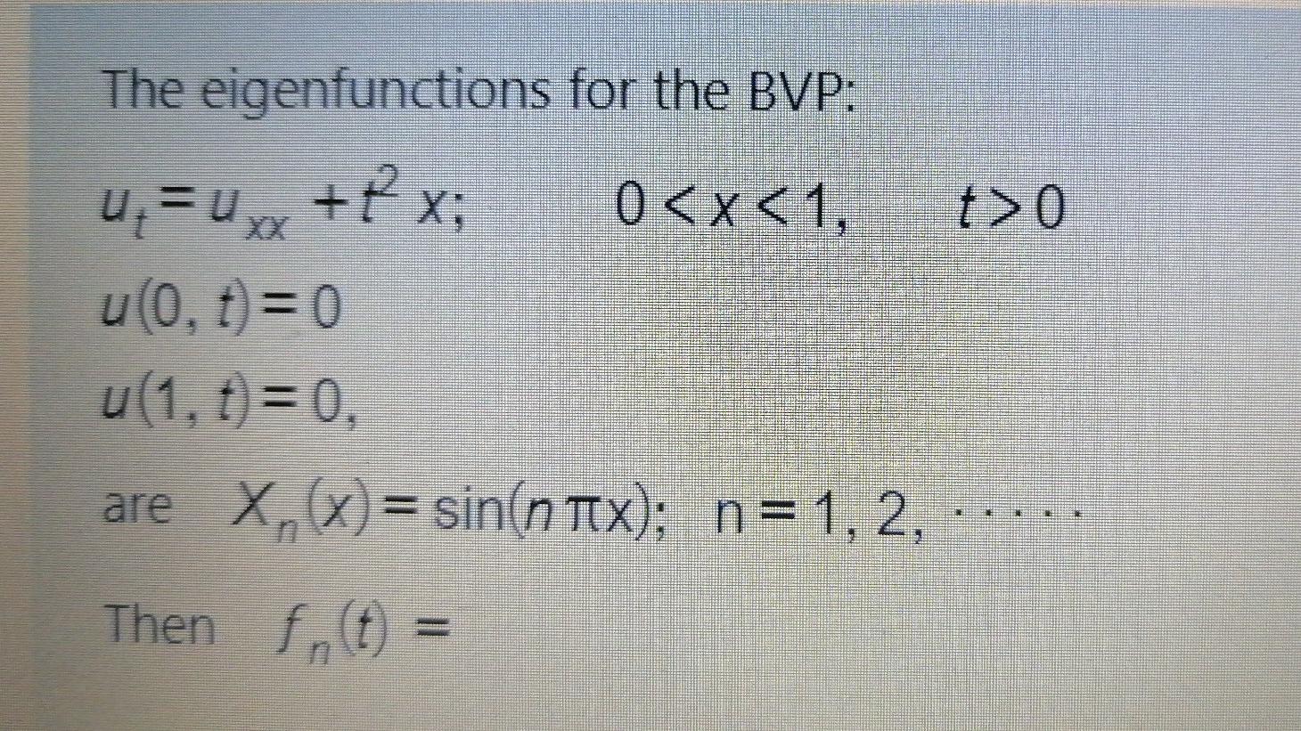 Solved The eigenfunctions for the BVP: X; xx 0 | Chegg.com
