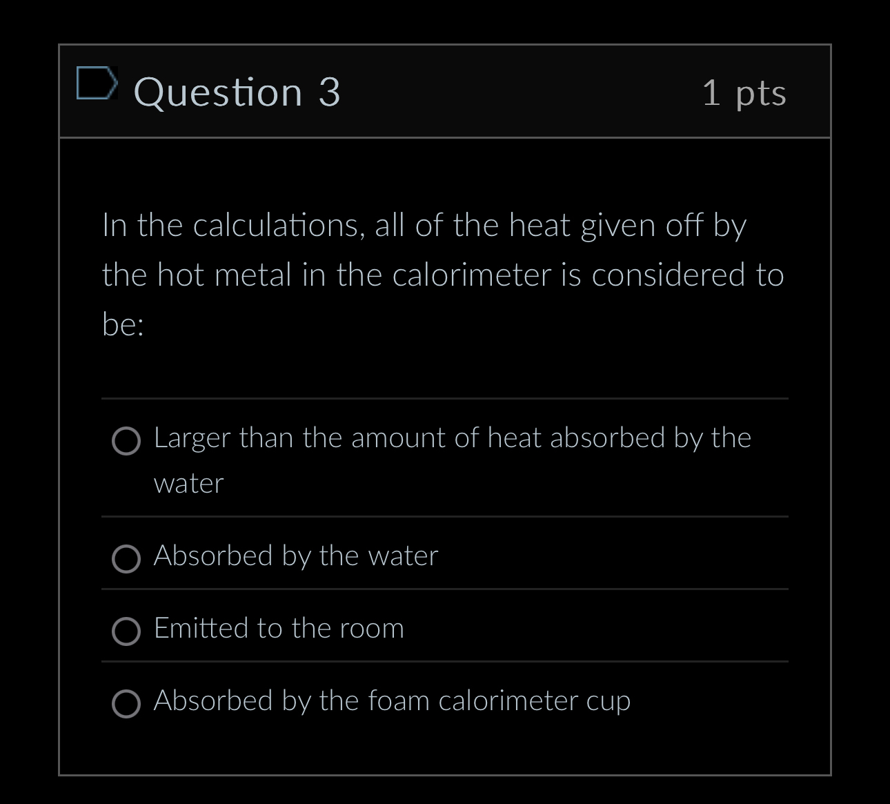 Solved Question 31 ﻿ptsIn the calculations, all of the heat | Chegg.com