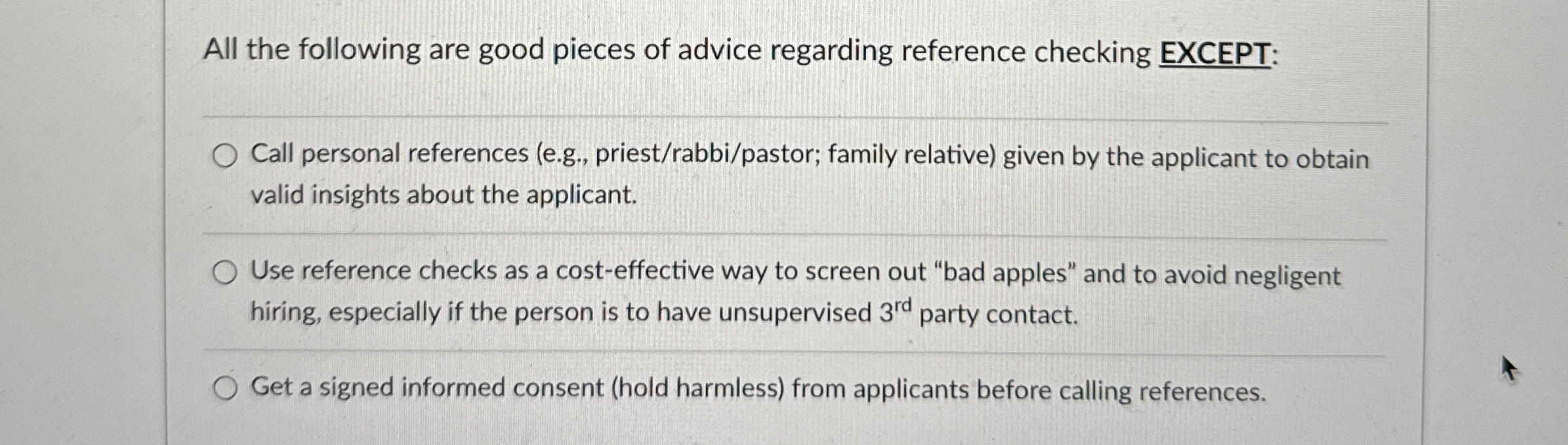 Solved All the following are good pieces of advice regarding | Chegg.com