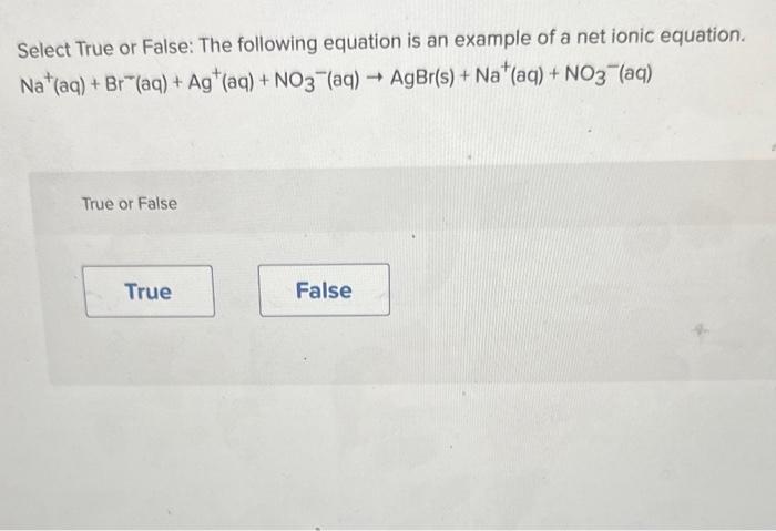 Solved Select True or False: The following equation is an | Chegg.com