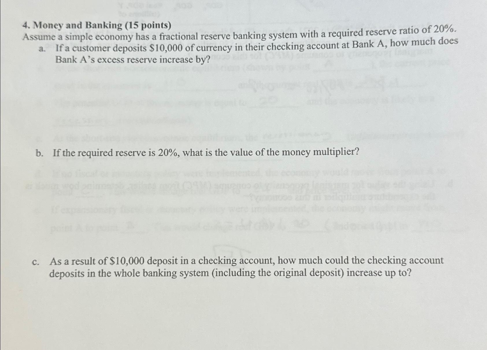 Solved Money and Banking (15 ﻿points)Assume a simple economy | Chegg.com