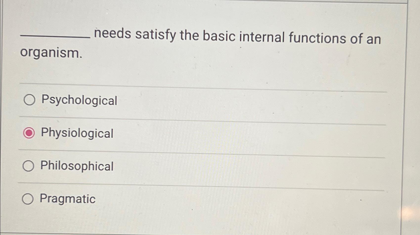 Solved needs satisfy the basic internal functions of an | Chegg.com