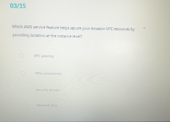 Solved 0315Which AWS service feature helps secure your | Chegg.com