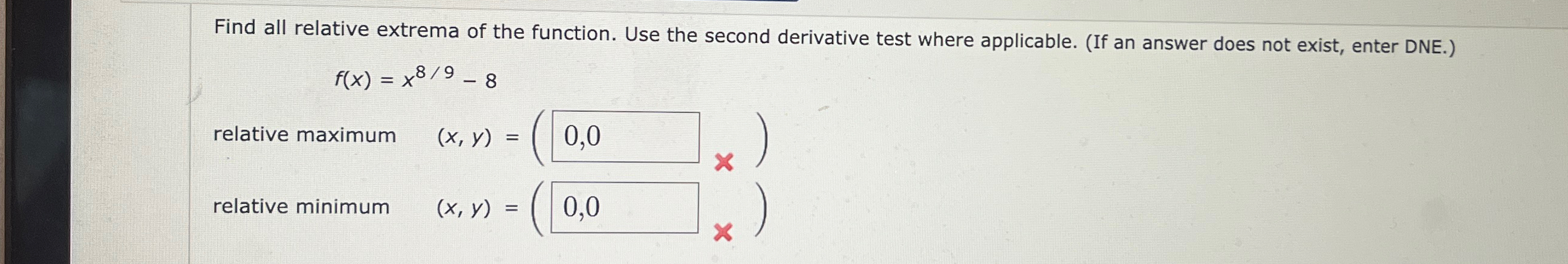 Solved Find all relative extrema of the function. Use the | Chegg.com