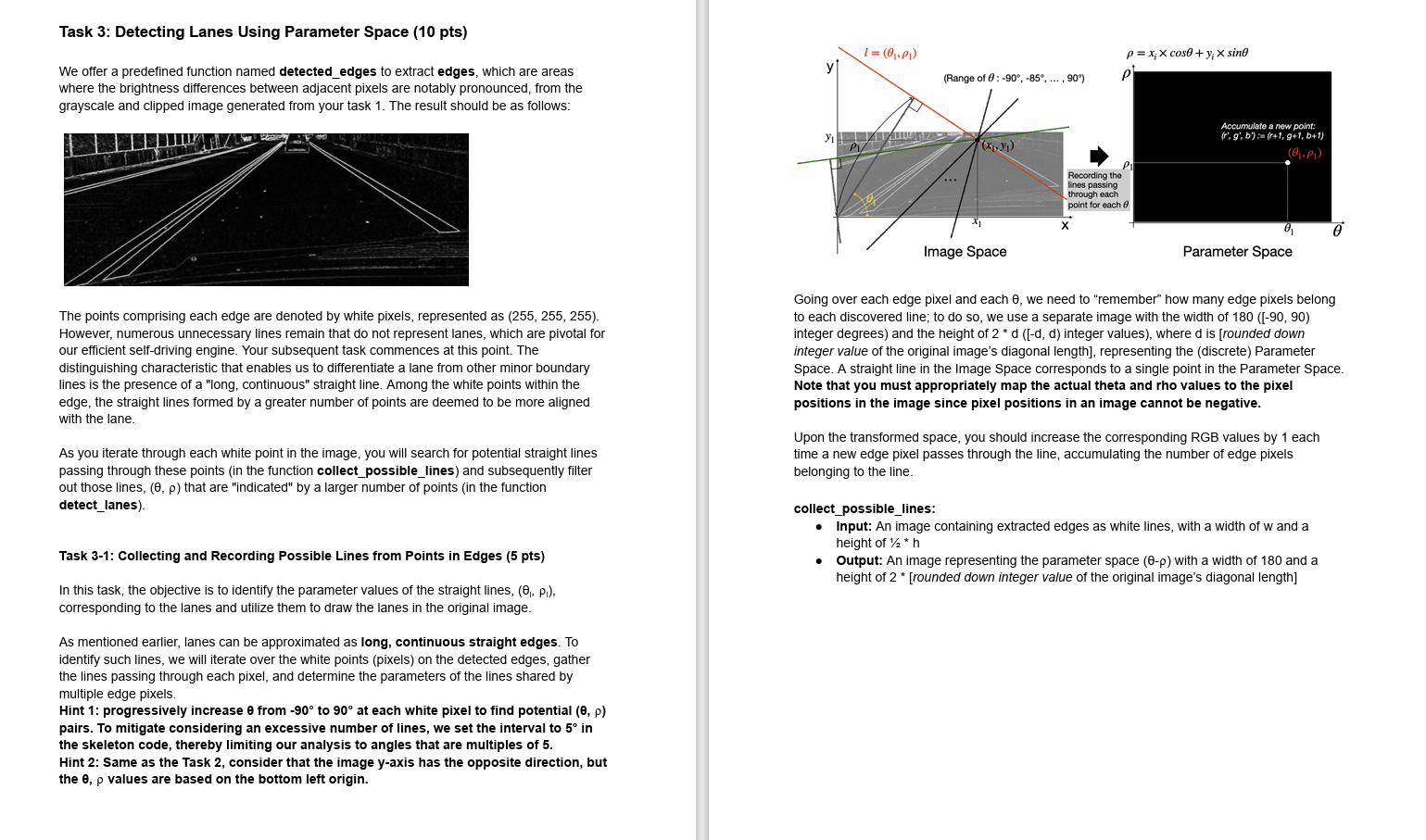 Solved Task 3: Detecting Lanes Using Parameter Space (10 | Chegg.com