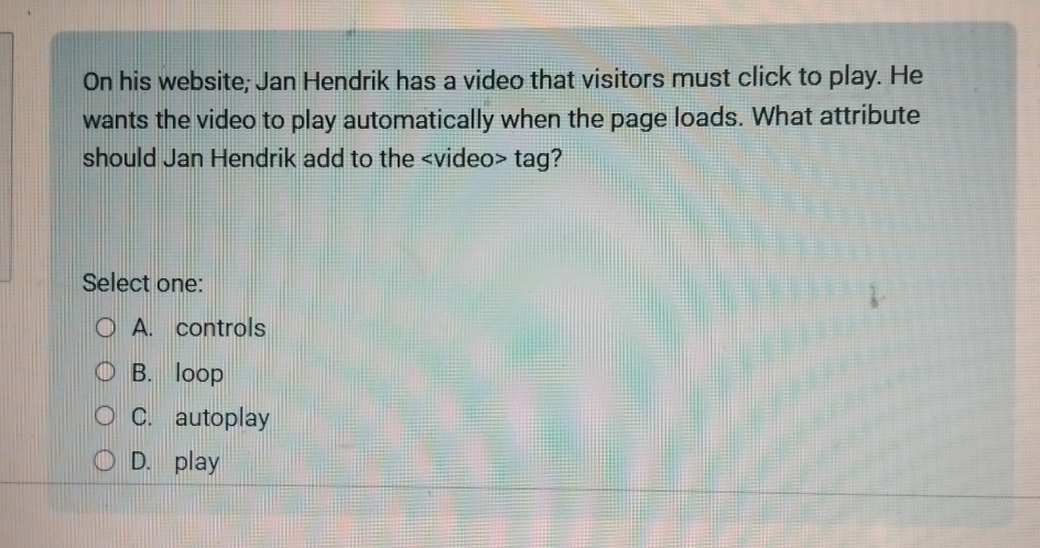 Solved On his website; Jan Hendrik has a video that visitors | Chegg.com