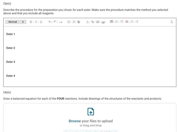Solved Report - Synthesis of Esters Synthesis of Esters How | Chegg.com