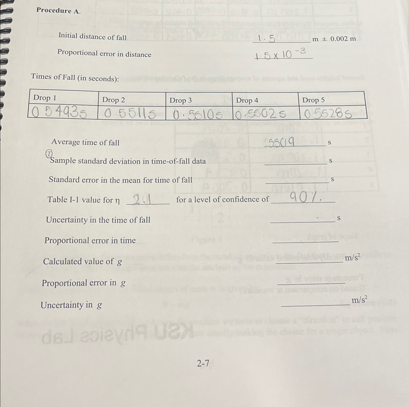 Solved Procedure A.Initial distance of | Chegg.com