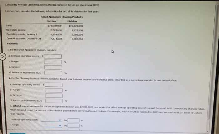 Solved Calculating Average Operating Assets, Margin, | Chegg.com