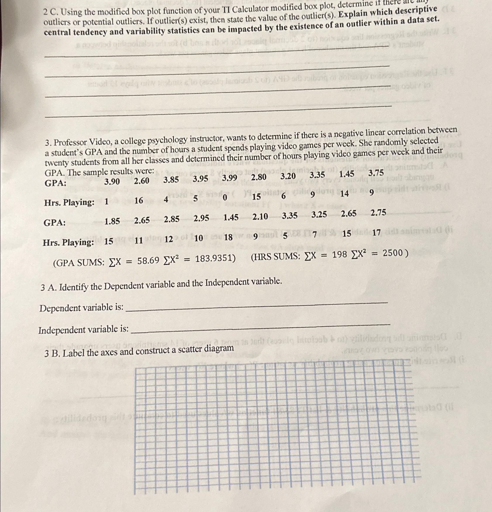 2C. ﻿Using the modified box plot function of your TI | Chegg.com