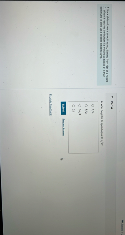 Solved Bevern ISA block slides down a smooth ramp, starting | Chegg.com