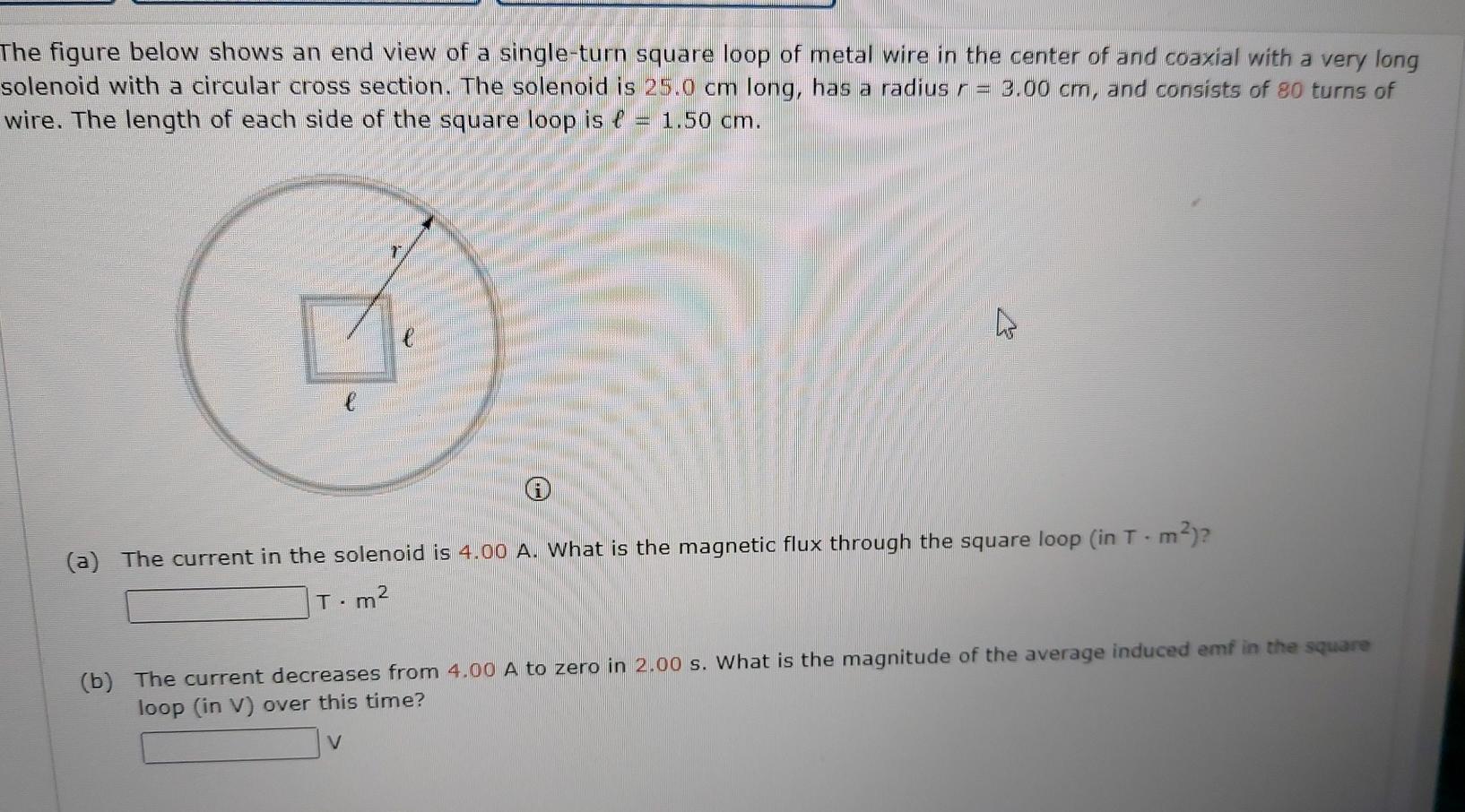 Solved The figure below shows an end view of a single-turn | Chegg.com