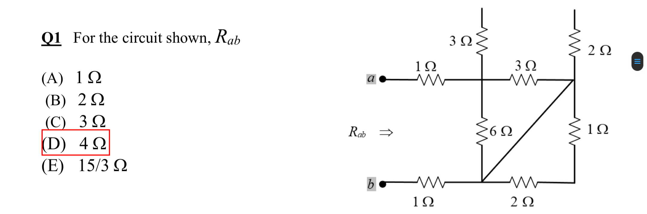 Solved Q1 ﻿For the circuit shown, | Chegg.com