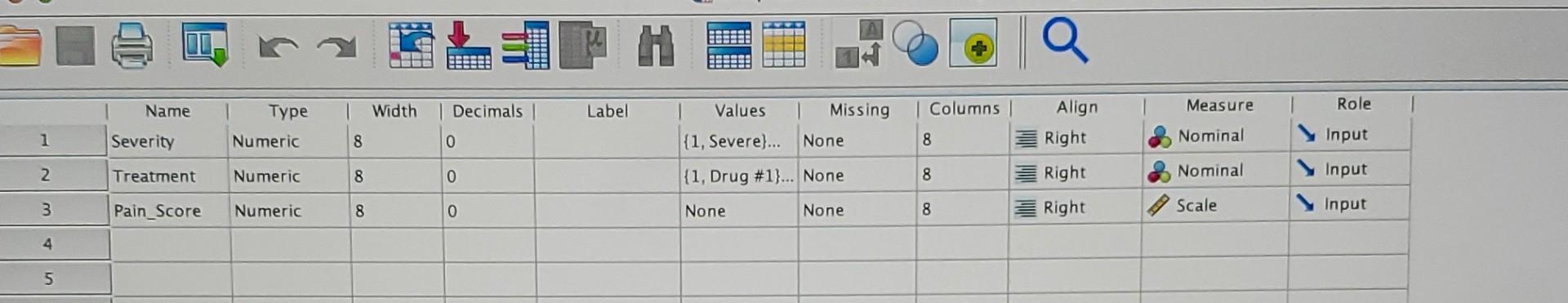 Solved Q Name Width Decimals Label Role Values Missing | | Chegg.com
