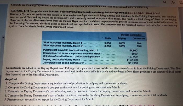 Solved EXERCISE 4-11 Comprehensive Exercise; Second | Chegg.com