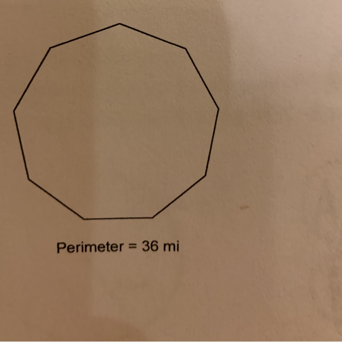 Solved Perimeter = 36 mi | Chegg.com