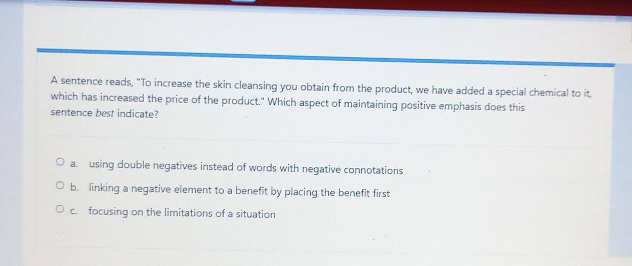 A sentence reads, "To increase the skin cleansing you | Chegg.com
